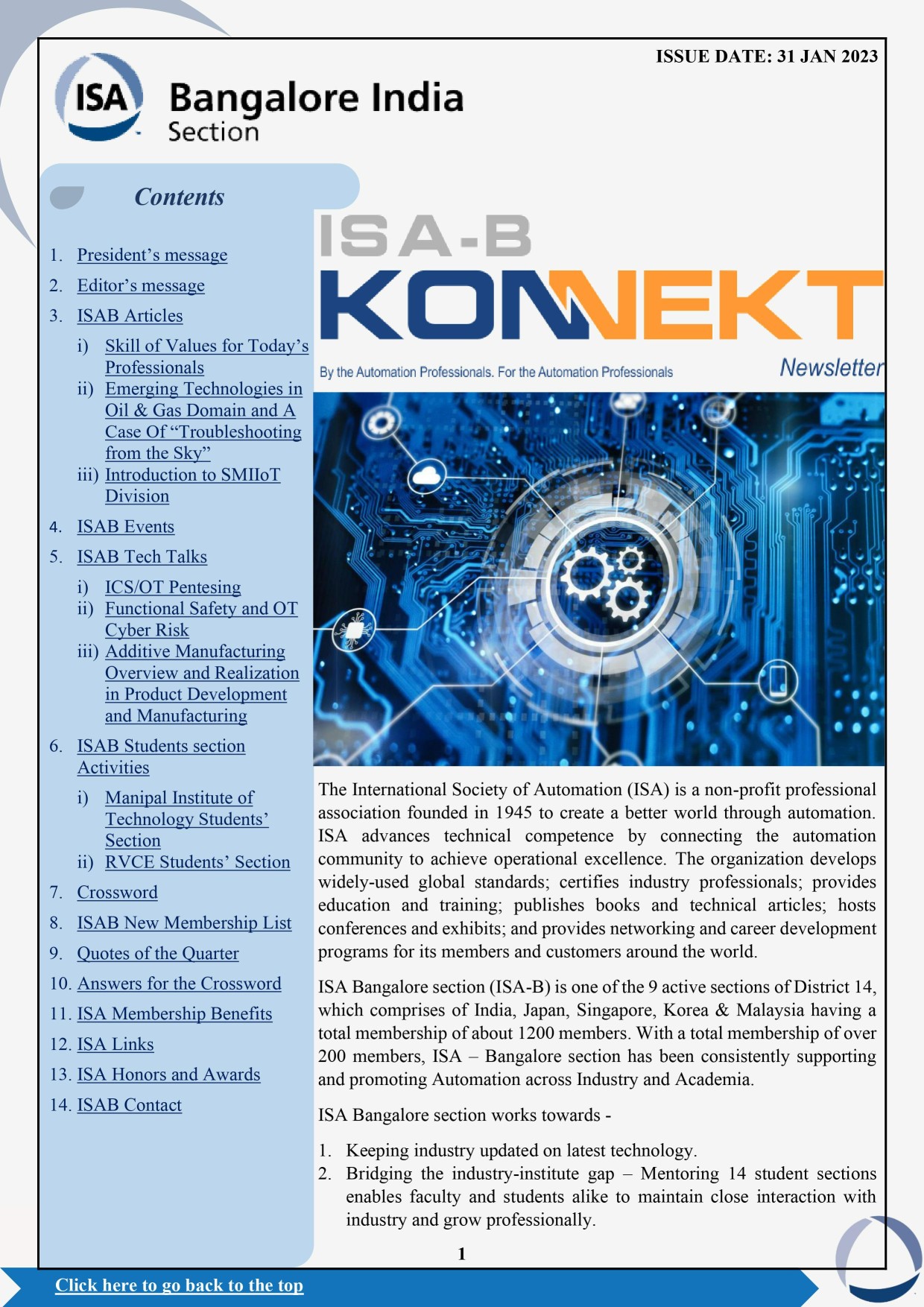 Newsletter – ISA Bangalore